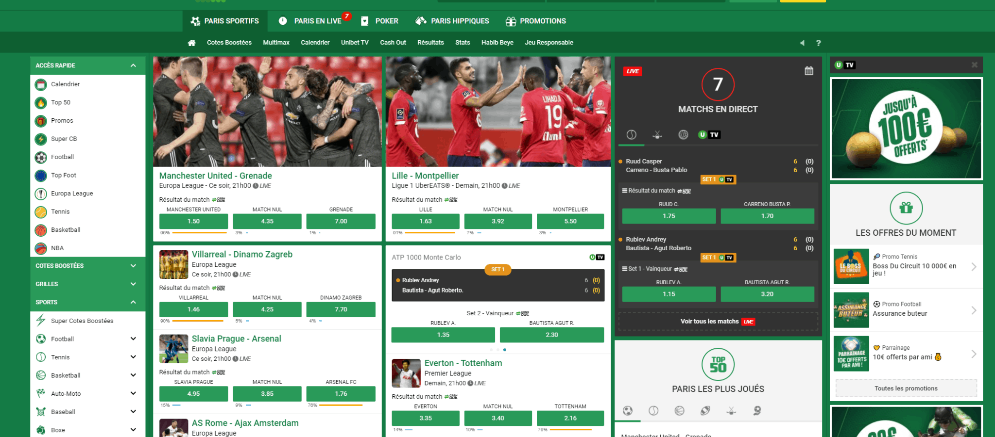 Unibet : avis et bonus disponibles
